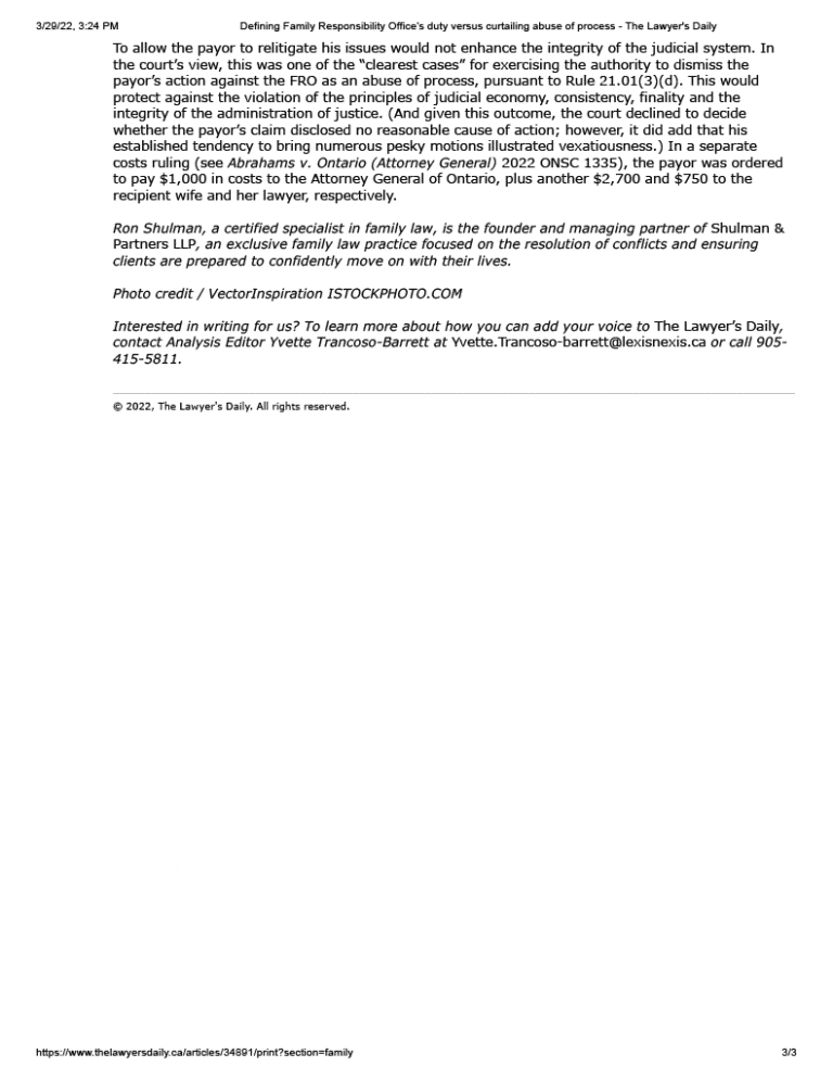 Defining Family Responsibility Office’s duty versus curtailing abuse of ...