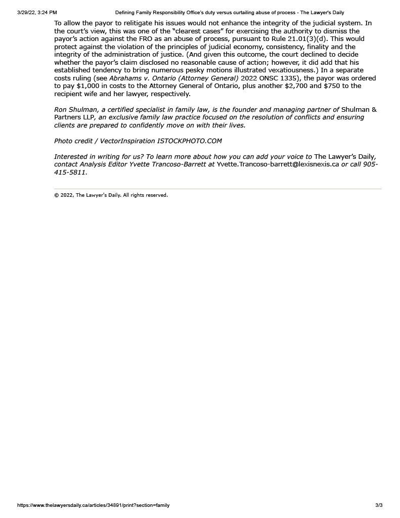 Defining Family Responsibility Office’s duty versus curtailing abuse of ...